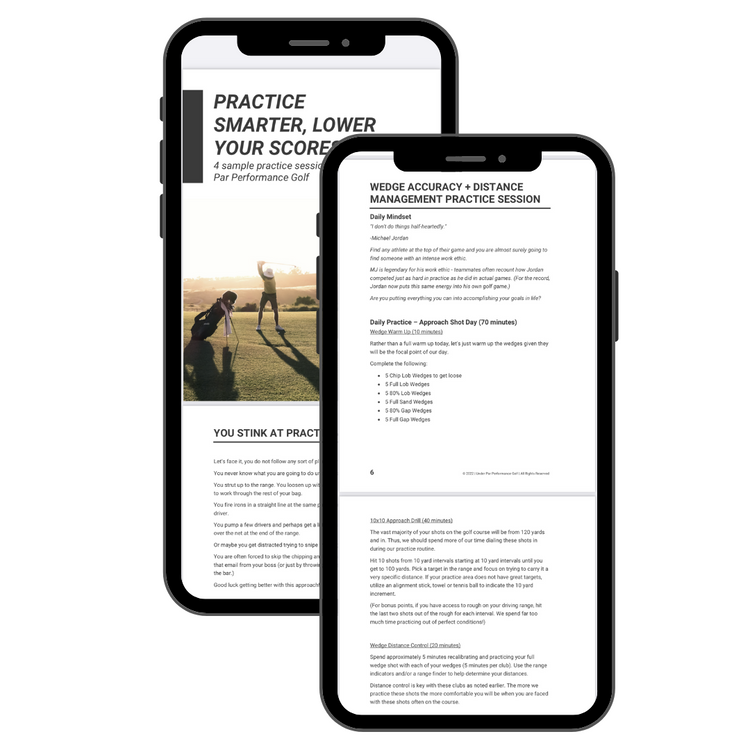 Download Free Golf Practice Sessions (PDF) – Under Par Performance Golf